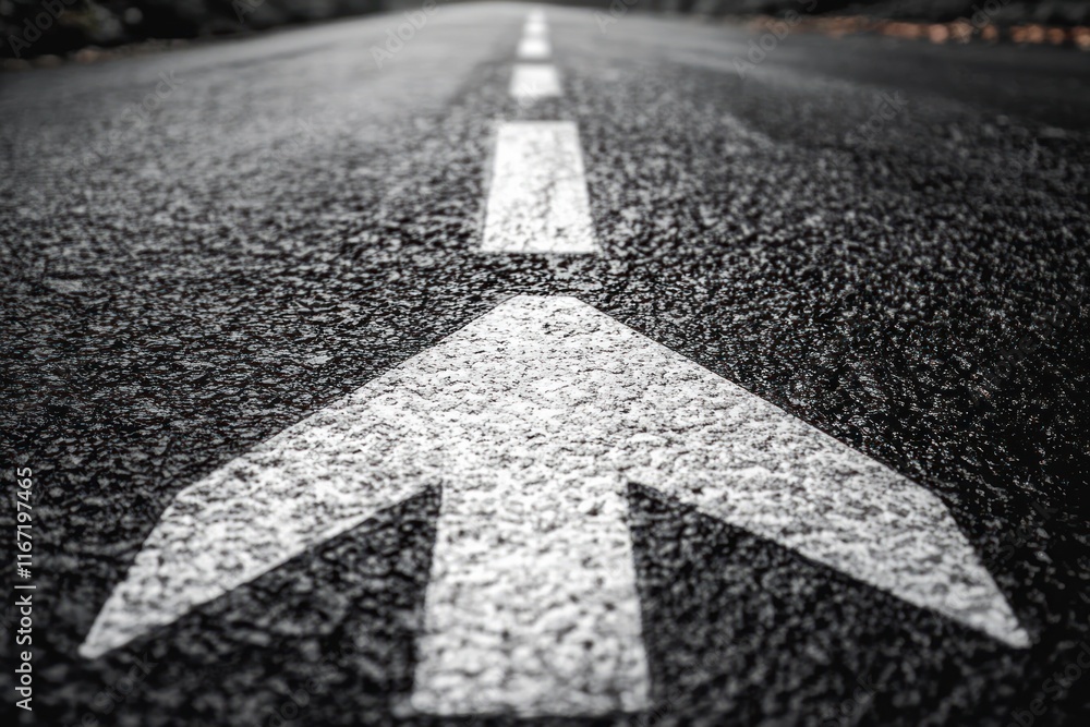2025 Direction Road Marking Asphalt Illustration for Business Goals ...