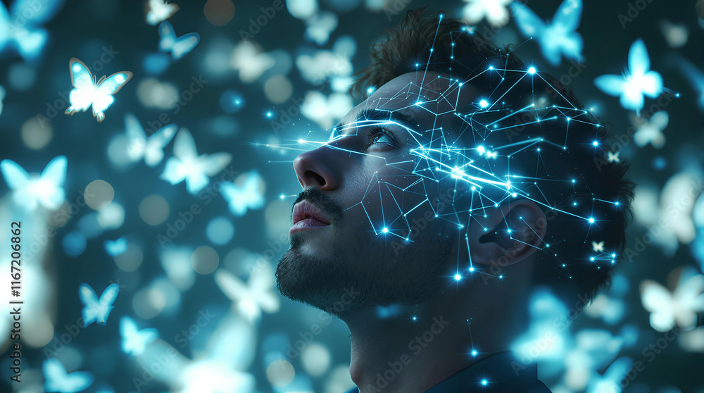 Artificial,3D mesh face,Artificial Intelligence Machine Learning ...