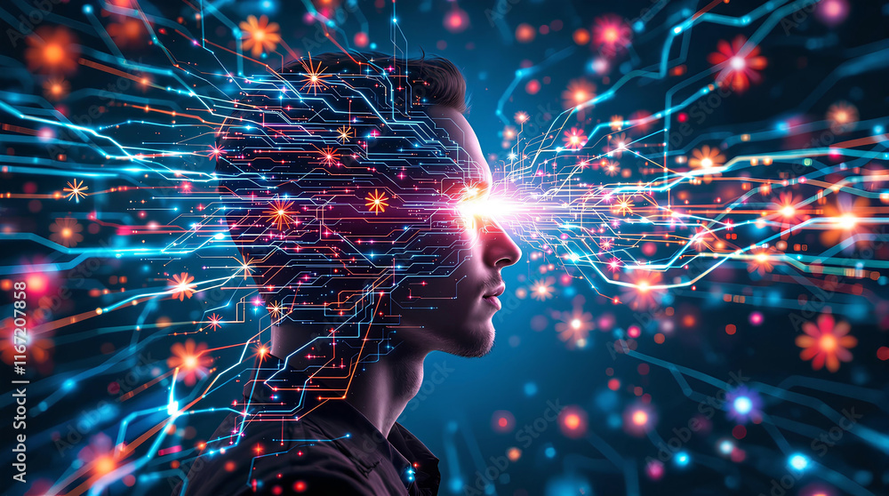 Artificial,3D mesh face,Artificial Intelligence Machine Learning ...