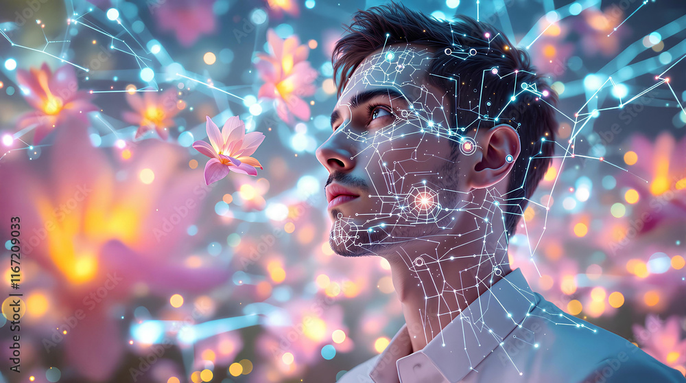 Artificial,3D mesh face,Artificial Intelligence Machine Learning ...