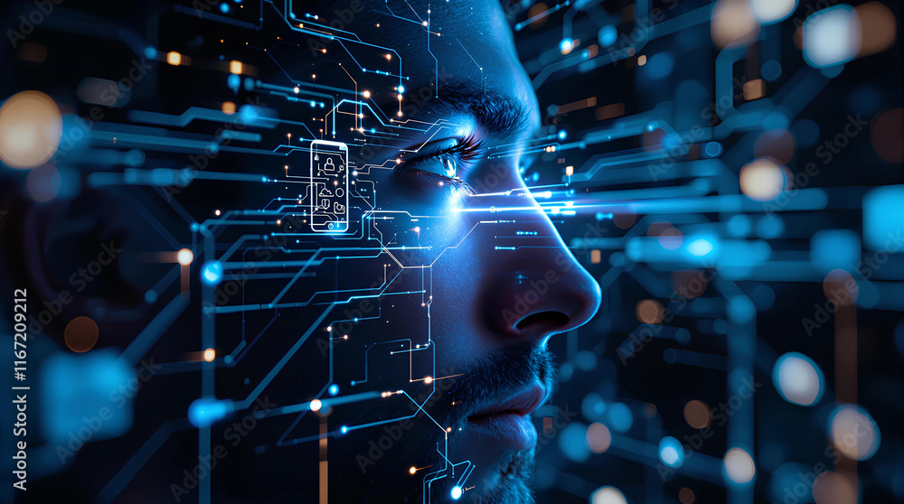 Artificial,3D mesh face,Artificial Intelligence Machine Learning ...