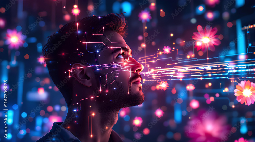 Artificial,3D mesh face,Artificial Intelligence Machine Learning ...