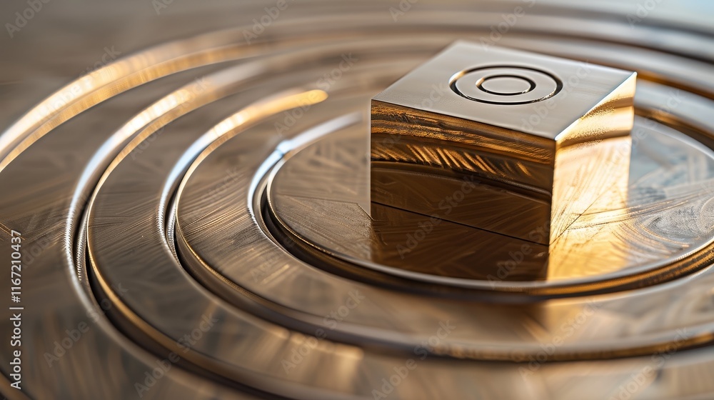 Iron filings arranged in circular patterns around a bar magnet ...