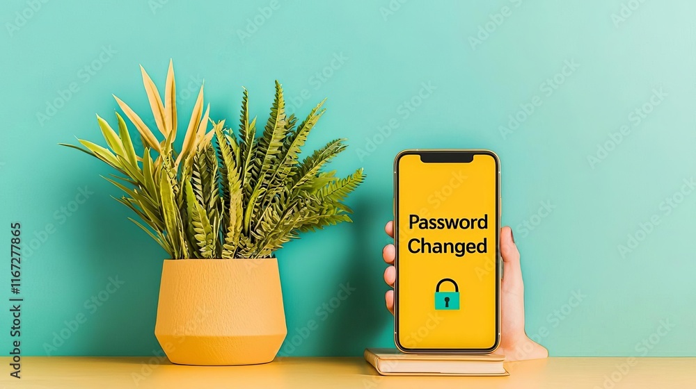 Change Your Password Day Stylish plant and phone displaying password ...