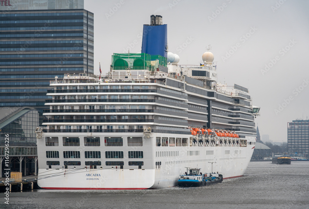 Amsterdam, The Netherlands, 31.12.2024, MS Arcadia cruise ship docked ...