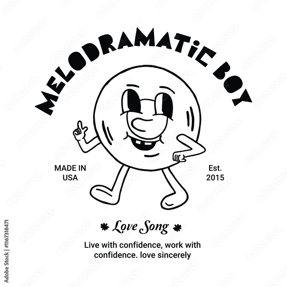 vinyl record cartoon character illustration Stock Vector | Adobe Stock