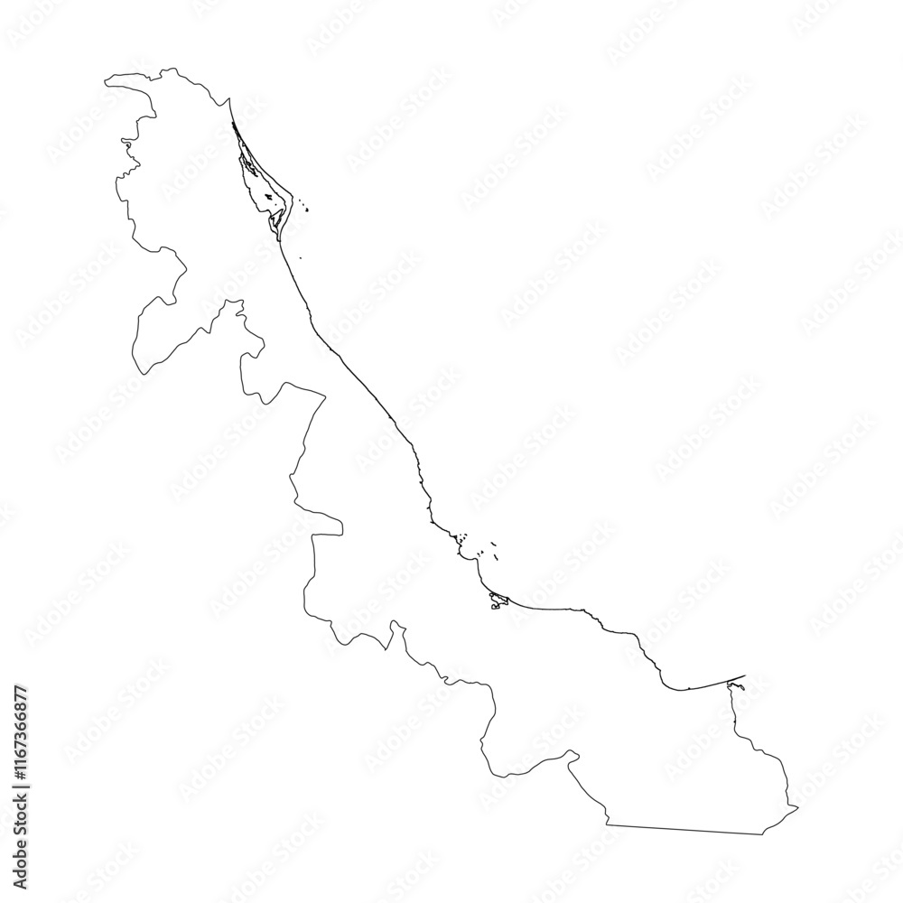 Veracruz state blank outline map Stock Vector | Adobe Stock