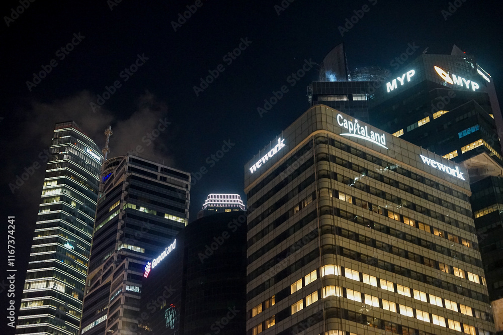 Singapore, Asia - 18 April 2024: The wework, Capital land and MYP ...