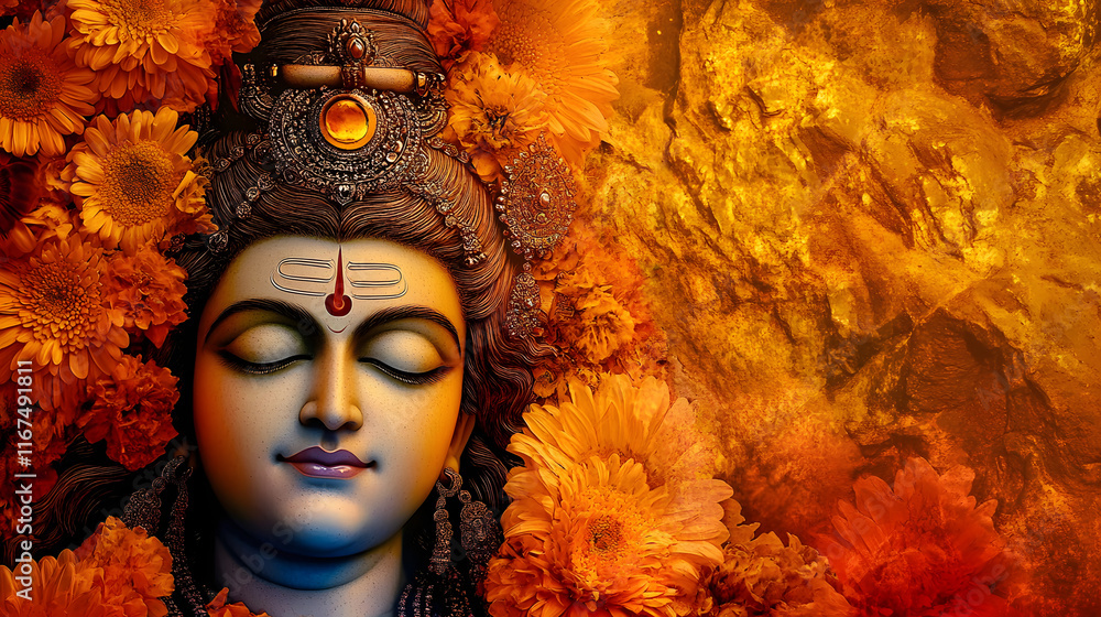 Lord Shiva with colorful background golden red orange wallpaper, God ...