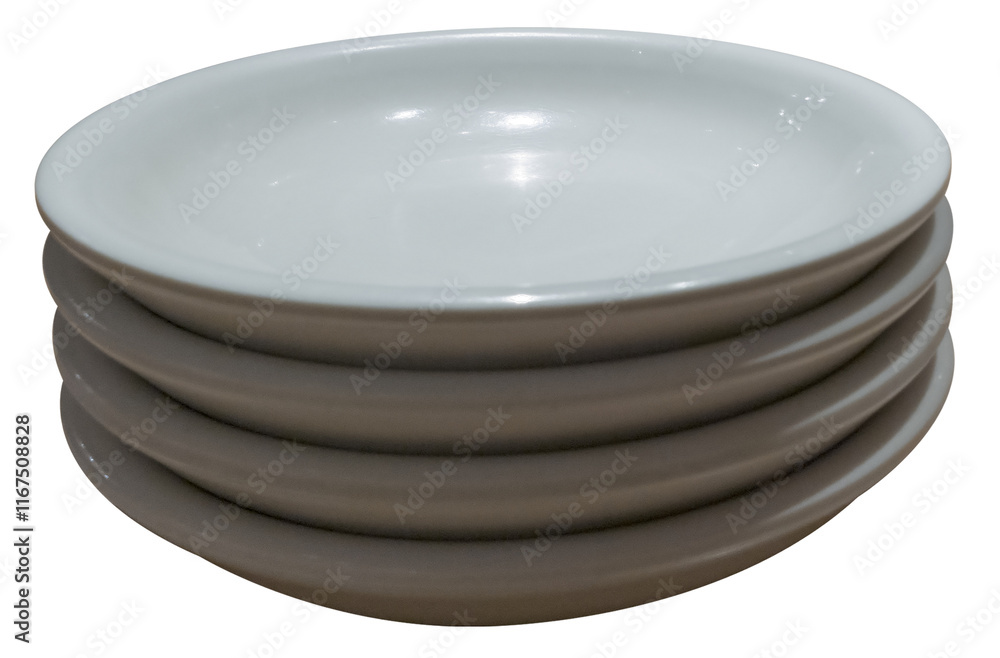 Empty sauce dishes arranged on png transparent background Stock Photo ...