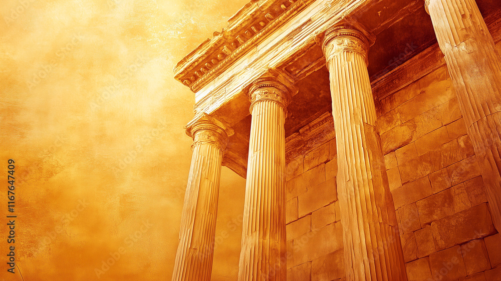 Antique background with Corinthian column background. Antique Ancient ...