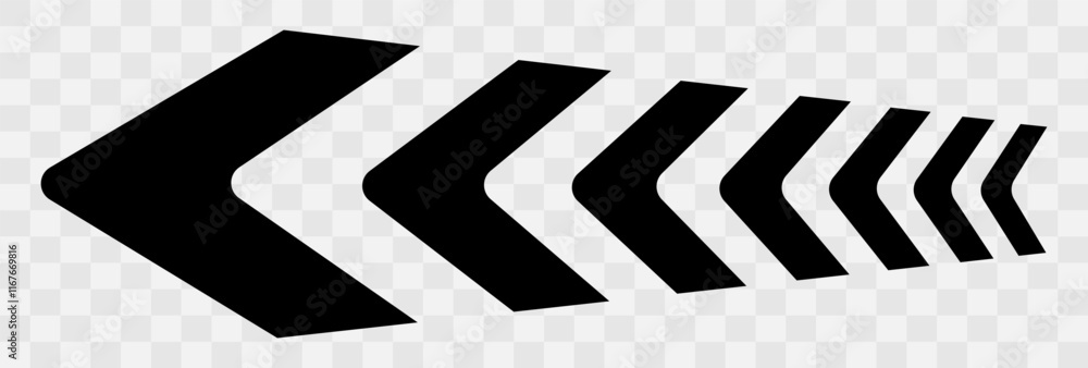 Arrow icons group. Set of black arrows symbols with blend effect ...