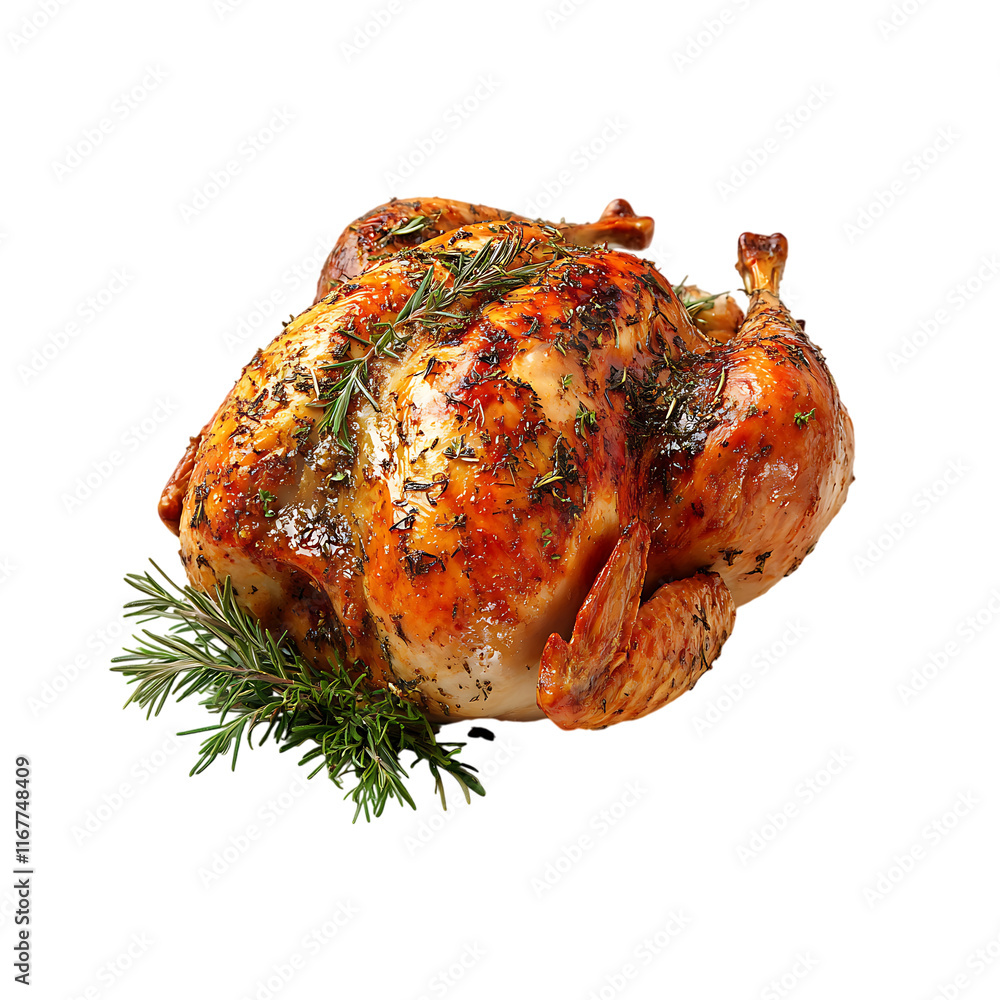 Roasted turkey chicken isolated on a transparent background, in PNG ...
