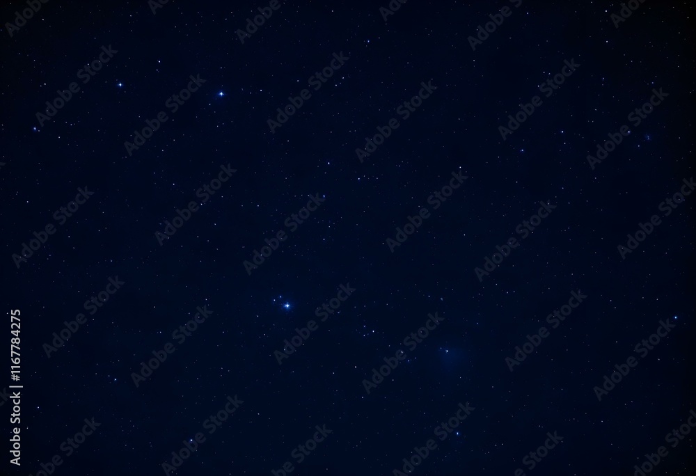 Dark night sky with bright shining stars and constellations against ...