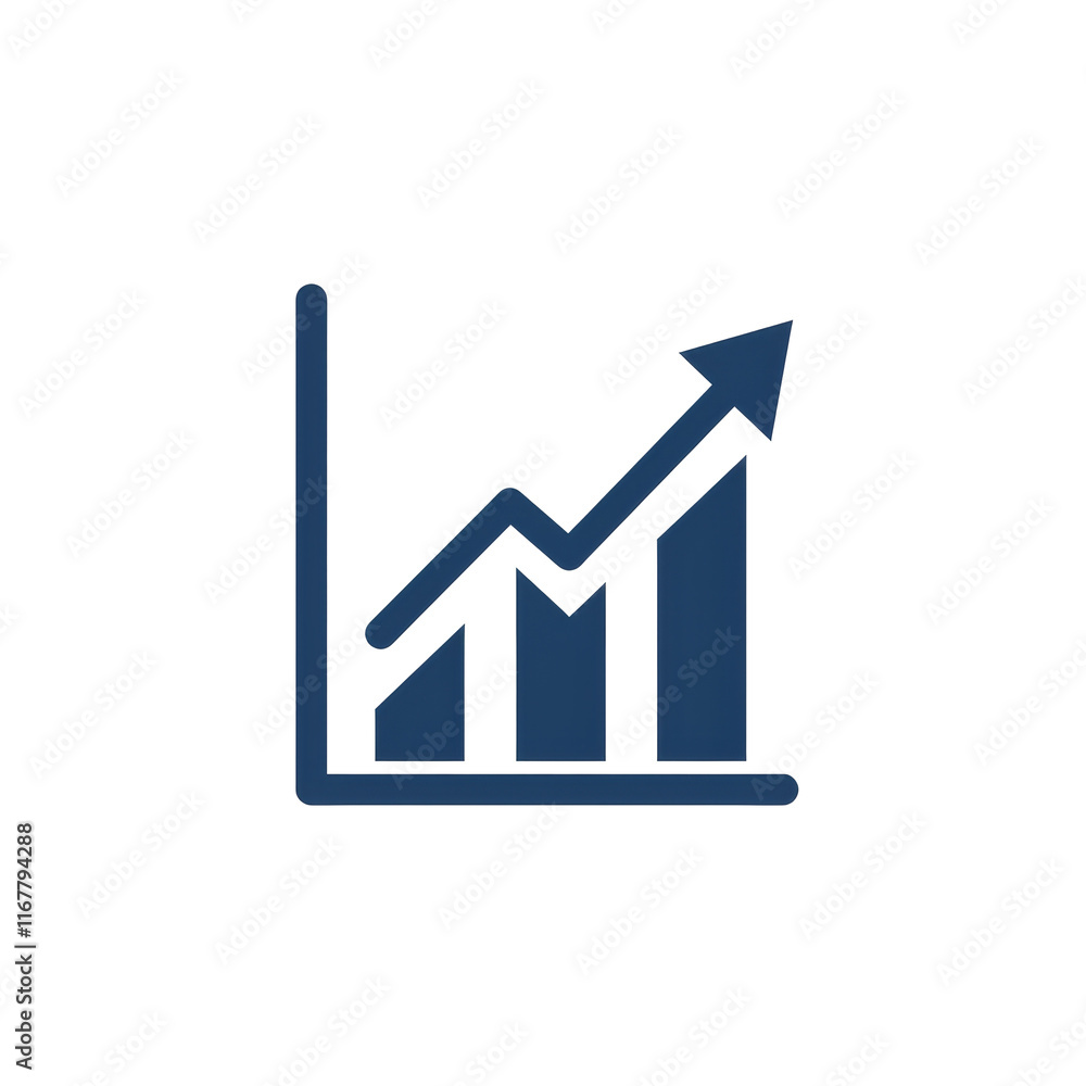Foto de Stock Graph diagram up icon, business growth success chart with ...