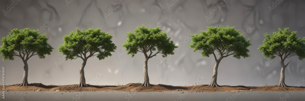 Five distinct phases of a tree's life cycle on a simple timeline ...