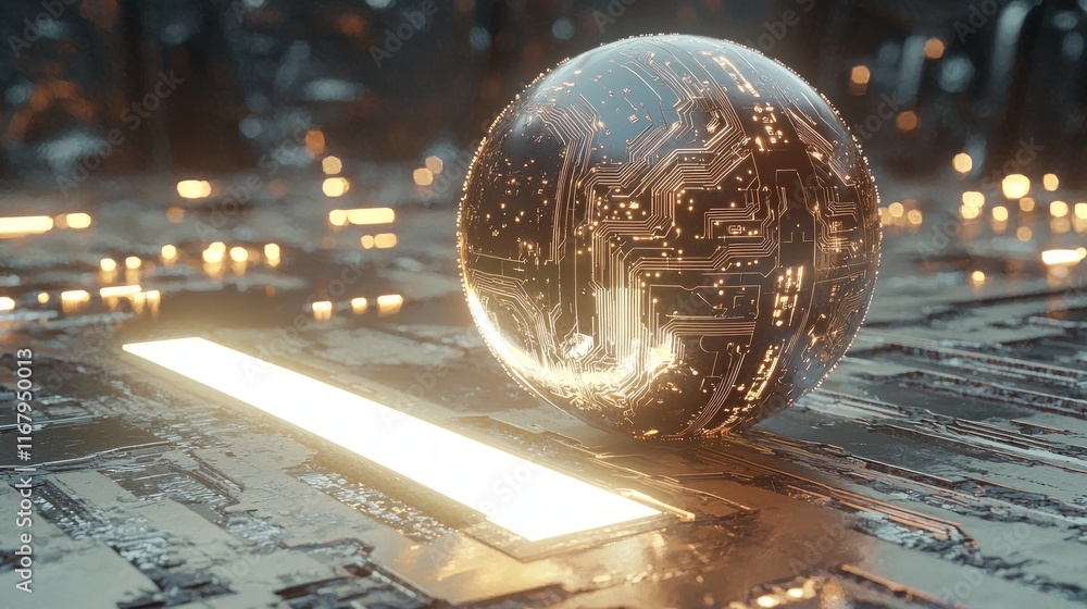 Illuminated Futuristic Fusion - Agentic AI Infiltration Artwork Stock ...