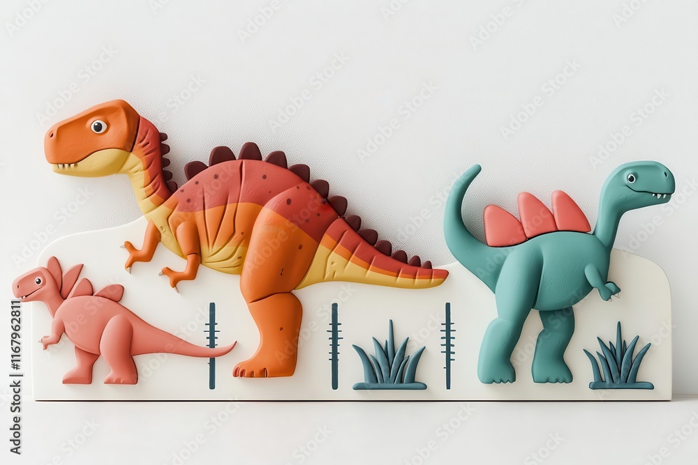 Fossils timeline board flat design side view geological time scale and ...