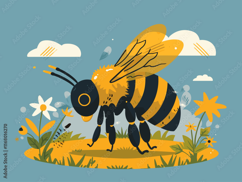 Bee Stinger: A Closer Look at a Bee's Defense Mechanism in a Flat ...