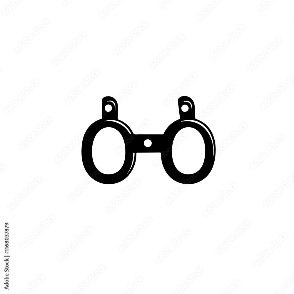 Handcuffs in one continuous line drawing. Symbol of police justice and ...