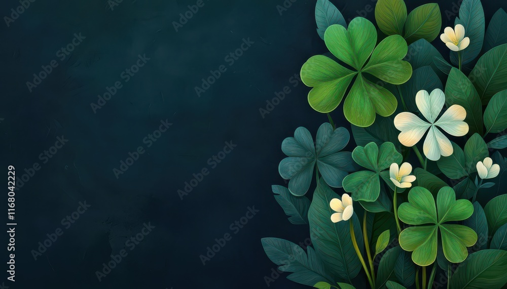 shamrocks symbol concept. A dynamic infographic featuring glowing ...