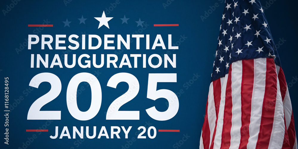 2025 US Presidential Inauguration banner with USA flags. Editable with ...