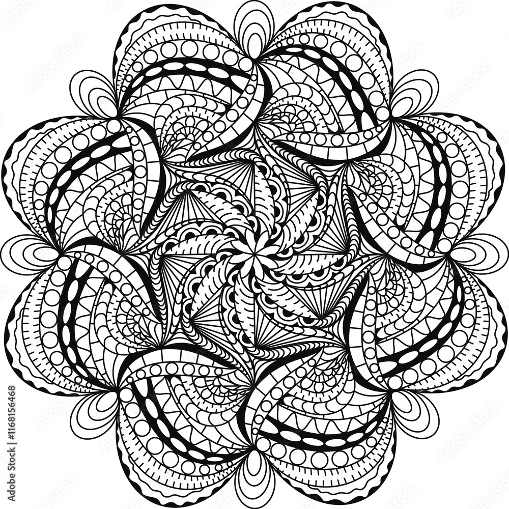 Abstract style painting, Painting for coloring, Black line drawing ...