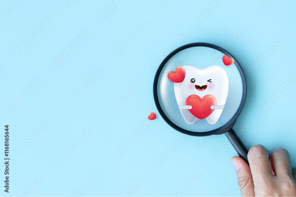 Tooth healthy sparkling white with heart. tooth happy and smile. can be ...