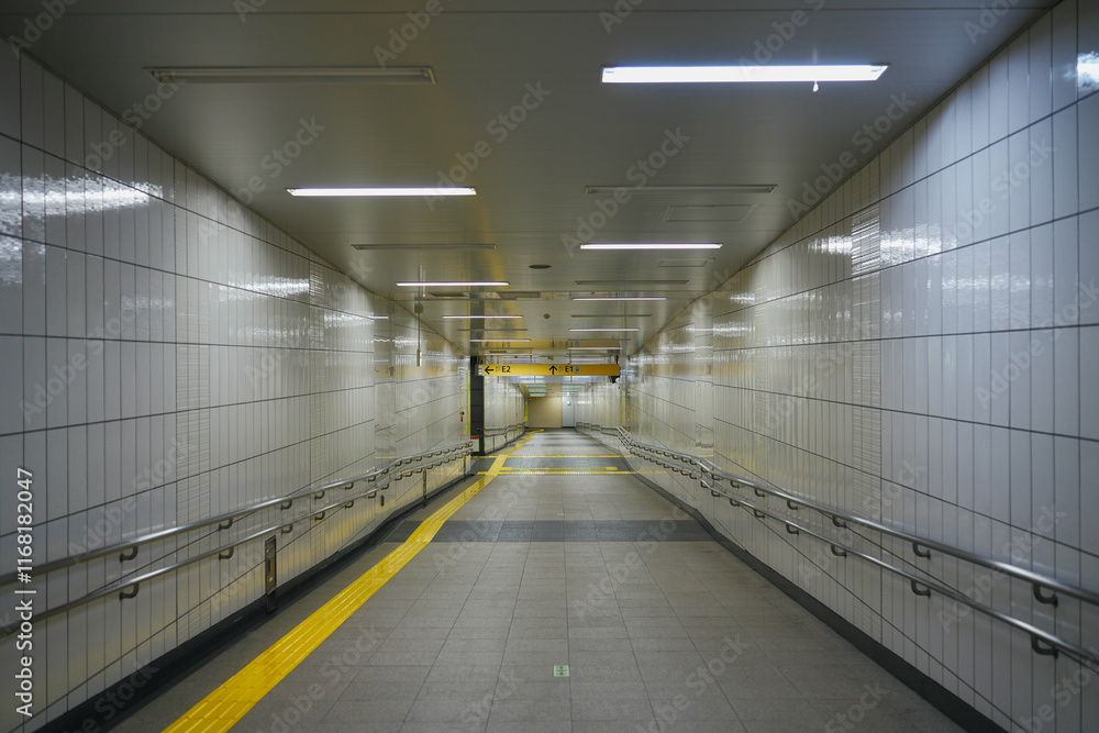 Tokyo, Japan - December 2, 2025: Underground street at dawn in Tokyo ...