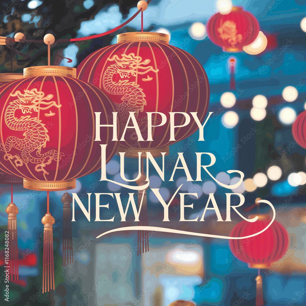 Chinese Lunar New Year 2025 - Year Of The Snake. Social Media Square ...