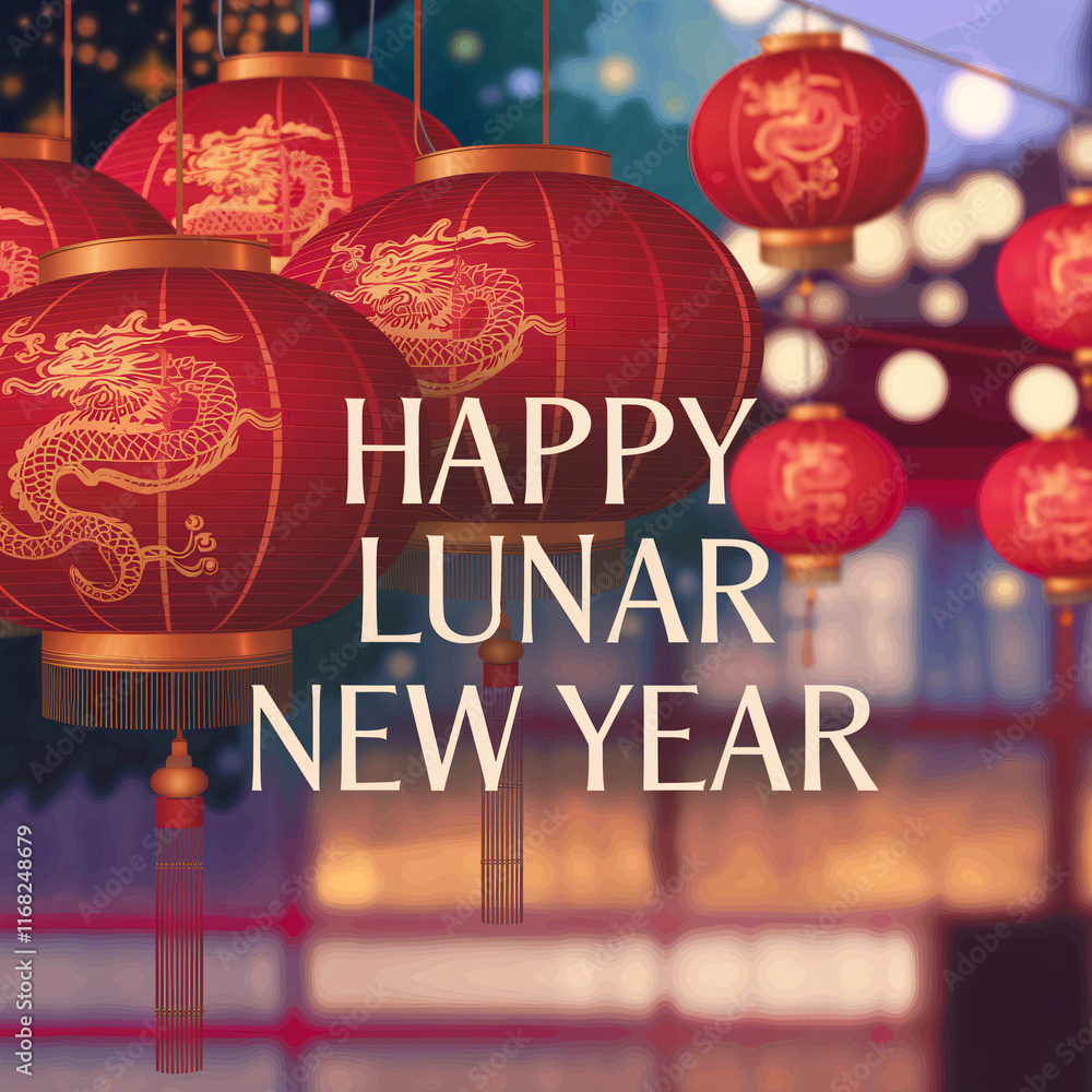 Chinese Lunar New Year 2025 - Year Of The Snake. Social Media Square ...