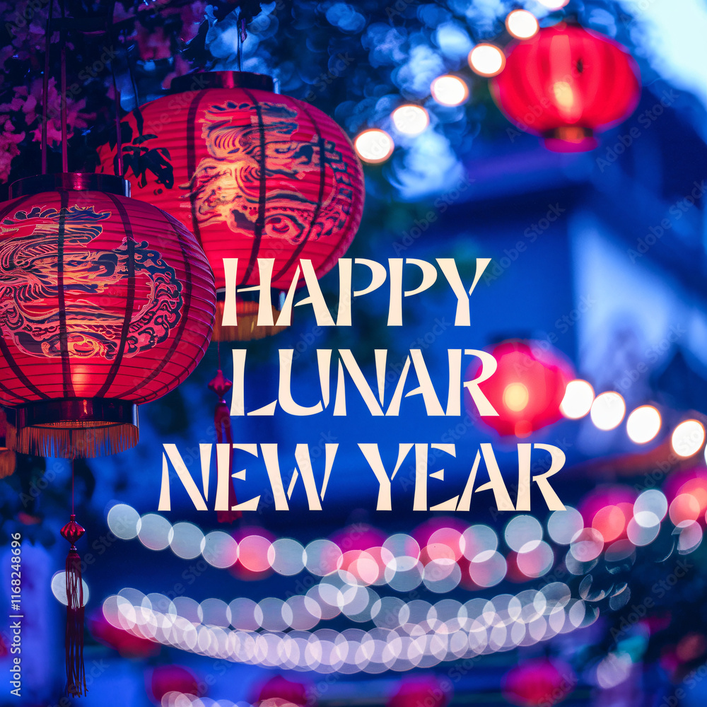 Chinese Lunar New Year 2025 - Year Of The Snake. Social Media Square ...