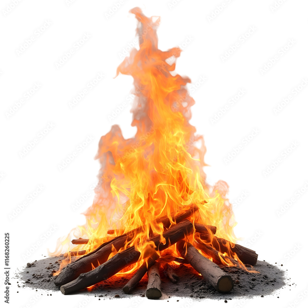 Fire flame on transparent background. Realistic burning fire flame cut ...