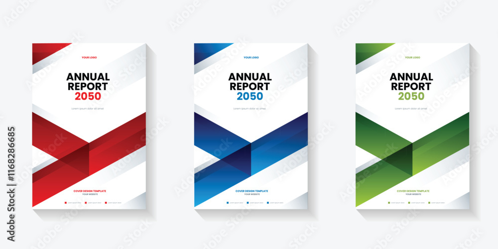 Modern folding ribbon theme book cover template in gradient color. A4 ...