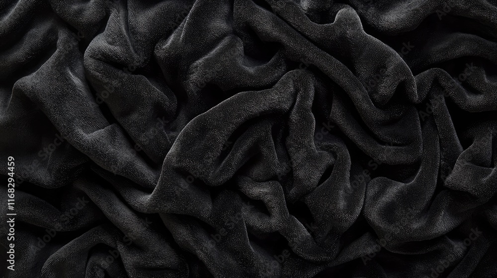 Jet-black background with faint textures resembling soft fabric, adding ...