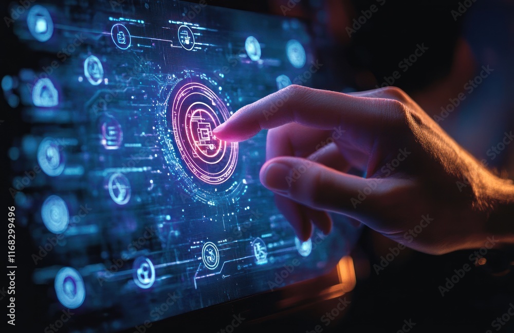 Secure Access Service Edge Technology Digital Interface Holographic ...