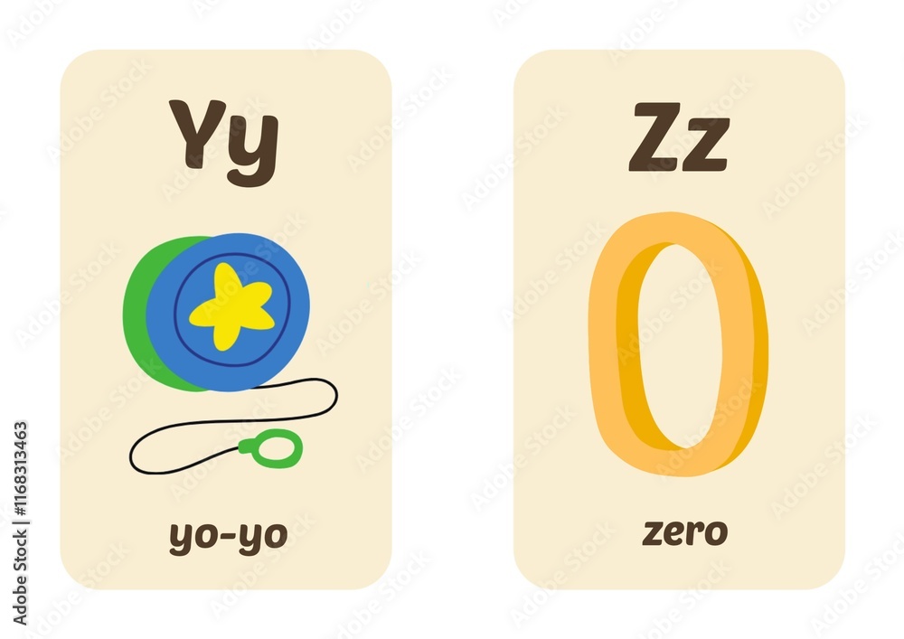 ABC Flash Cards. Letters, words and images. Educational Alphabet Cards ...
