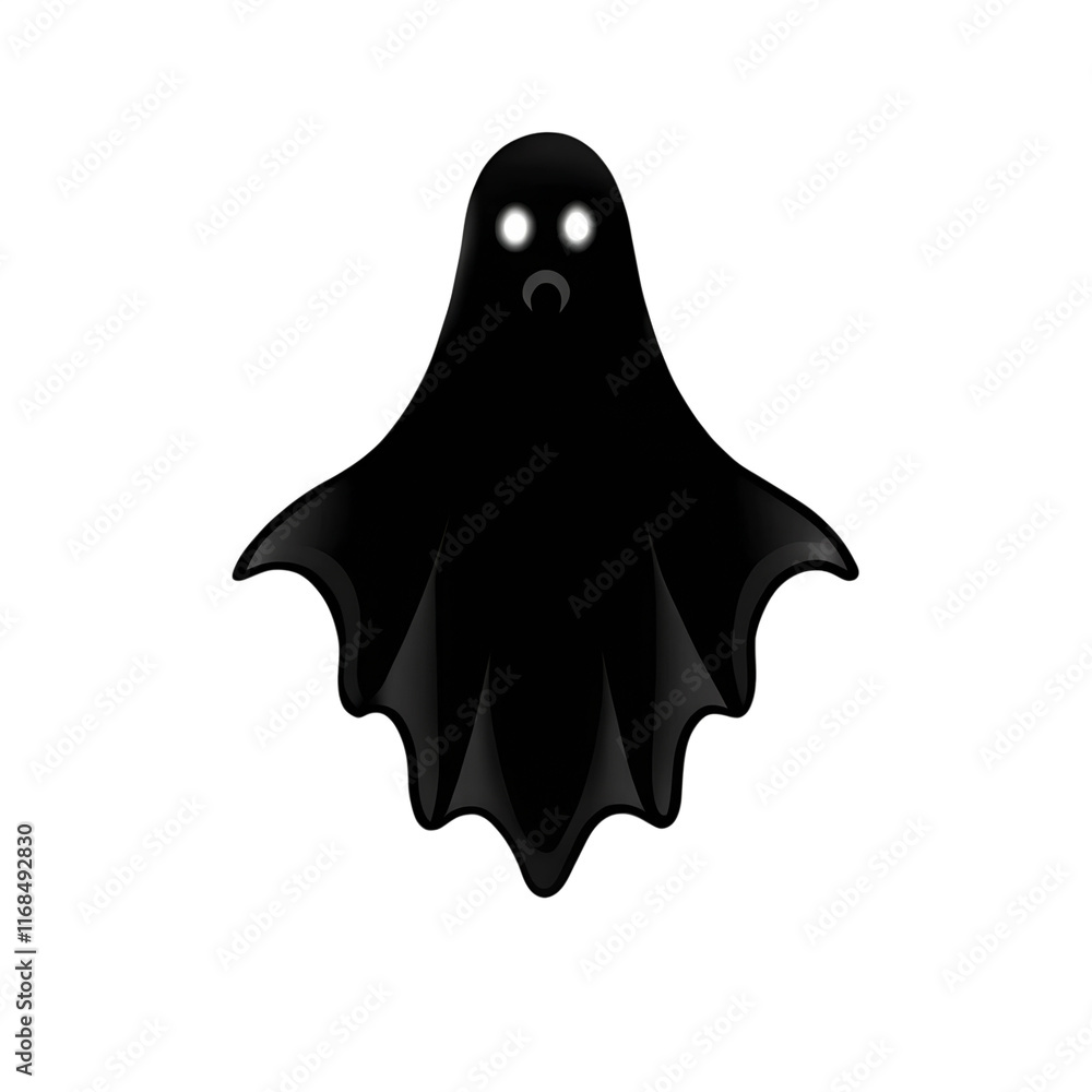 Black ghost phantom silhouette isolated on transparent background ...