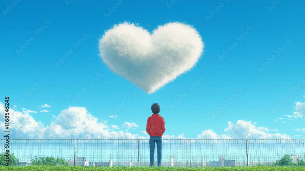 heart shaped cloud in blue sky symbolizes love and hope for future ...