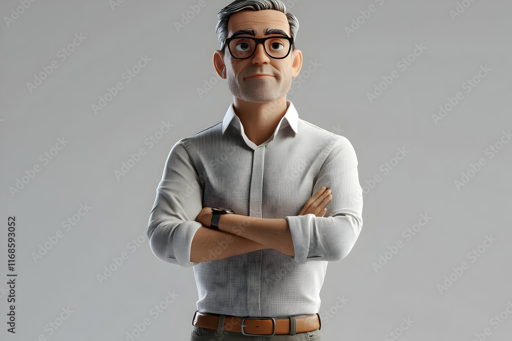 Confident Man 3D Model: Poses, Textures, Animation Stock Illustration ...
