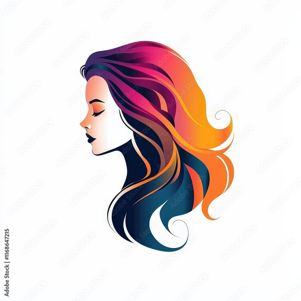 Design of female icon logo illustration isolated on white background ...