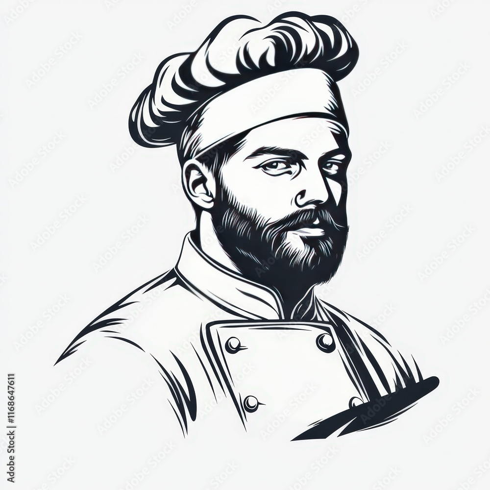 Design of chef icon logo illustration isolated on white background ...