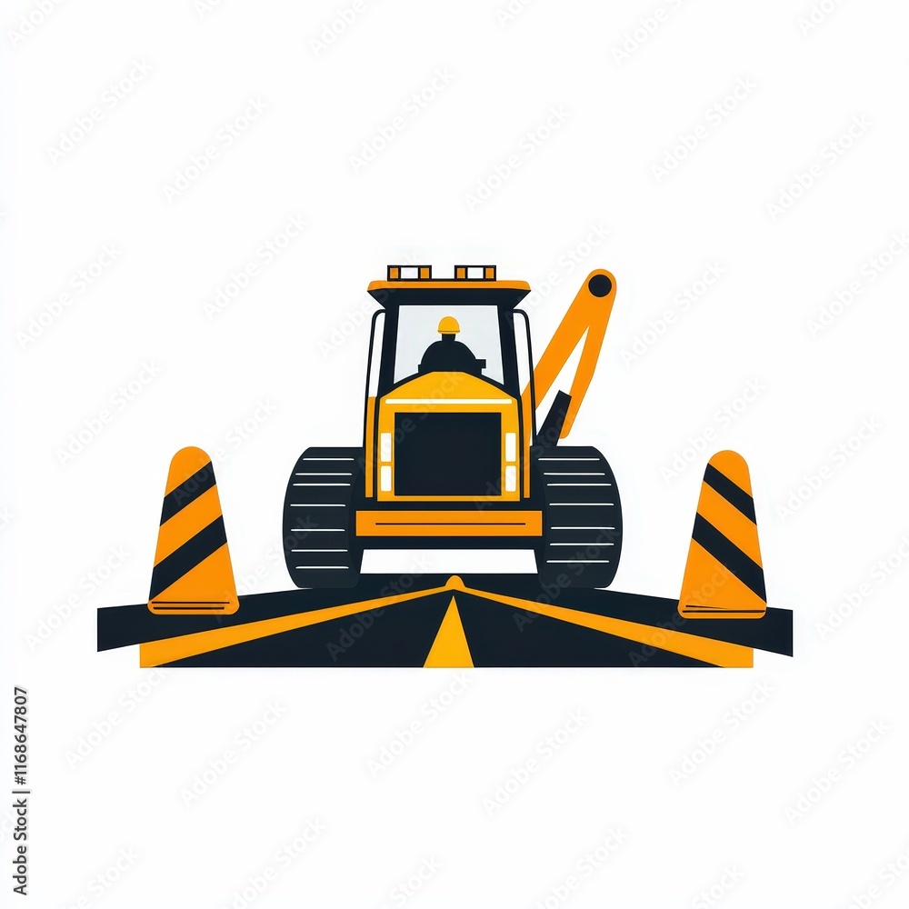 Design of road construction icon logo illustration isolated on white ...