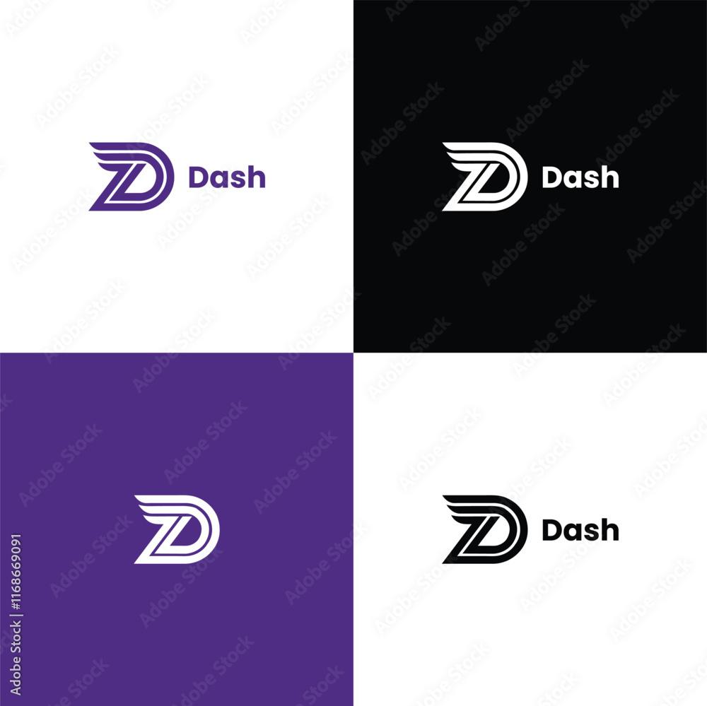"Dynamic Dash Logo Design Featuring a Wing-Inspired 'D,' Ideal for ...