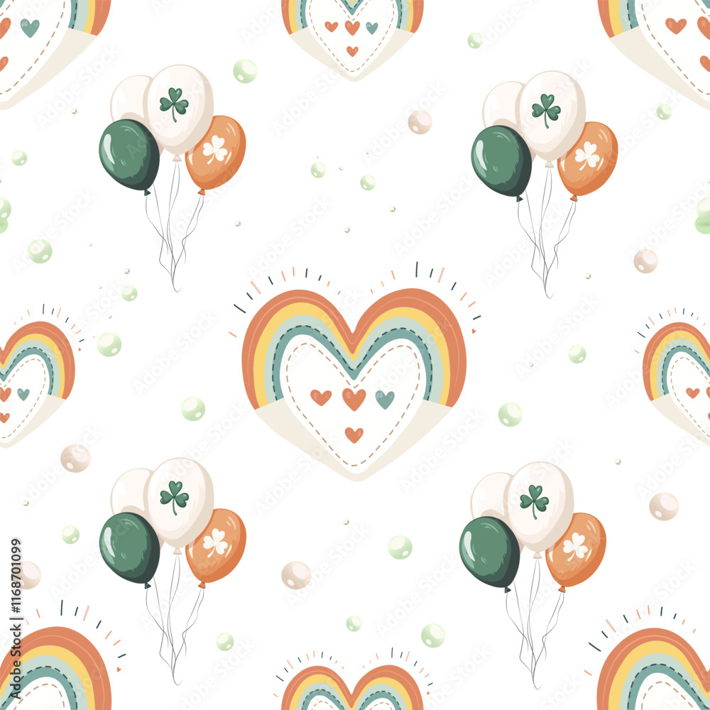 Seamless Clover Pattern in Green and Yellow Tones. St Patrick's Day ...