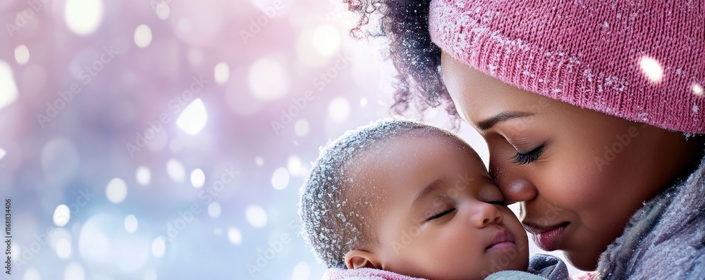 Capture a moment of pure maternal love, as a mother offering her child ...