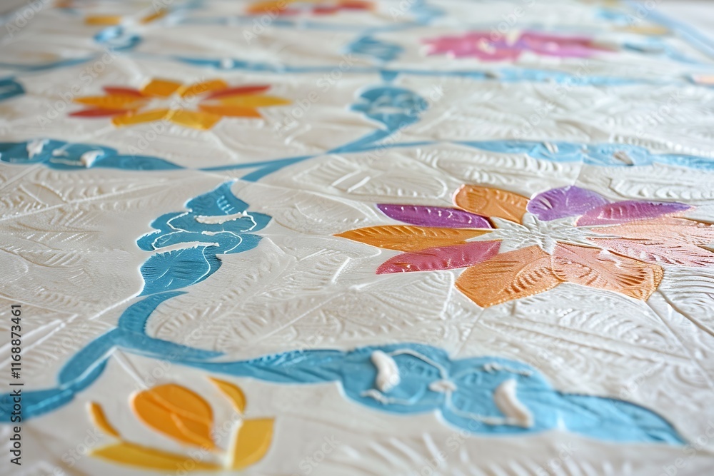 pongal kolam design with vibrant rice flour patterns on floor Stock ...