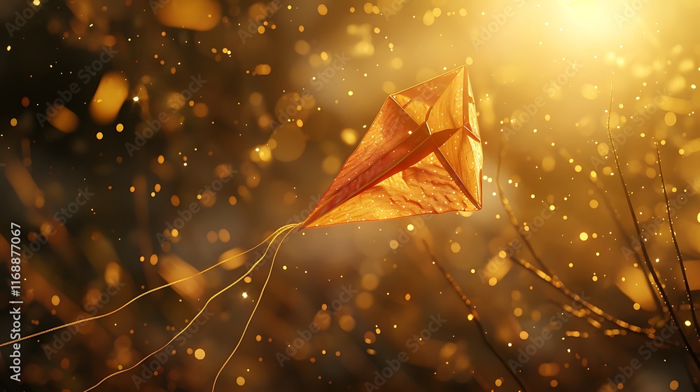 makar sankranti kite flying with sun shining behind it in sky Stock ...