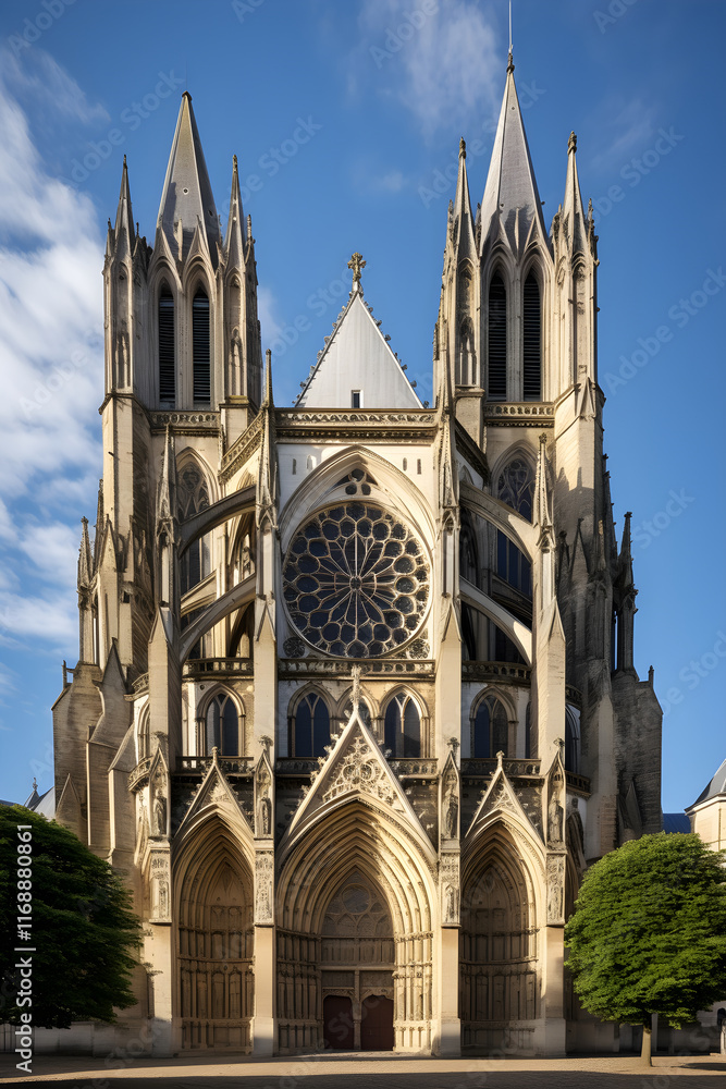 Majestic Gothic Cathedral Under a Dramatic Sky: A Glorious Example of ...