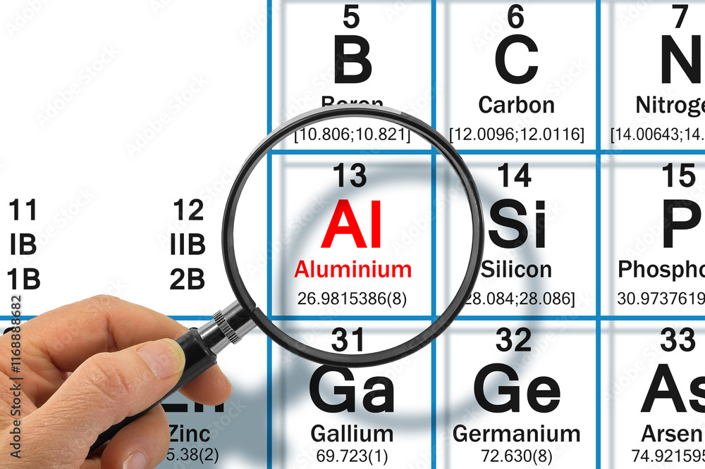 ALUMINIUM AL CHEMICAL ELEMENT WITH THE MENDELEEV PERIODIC TABLE ...